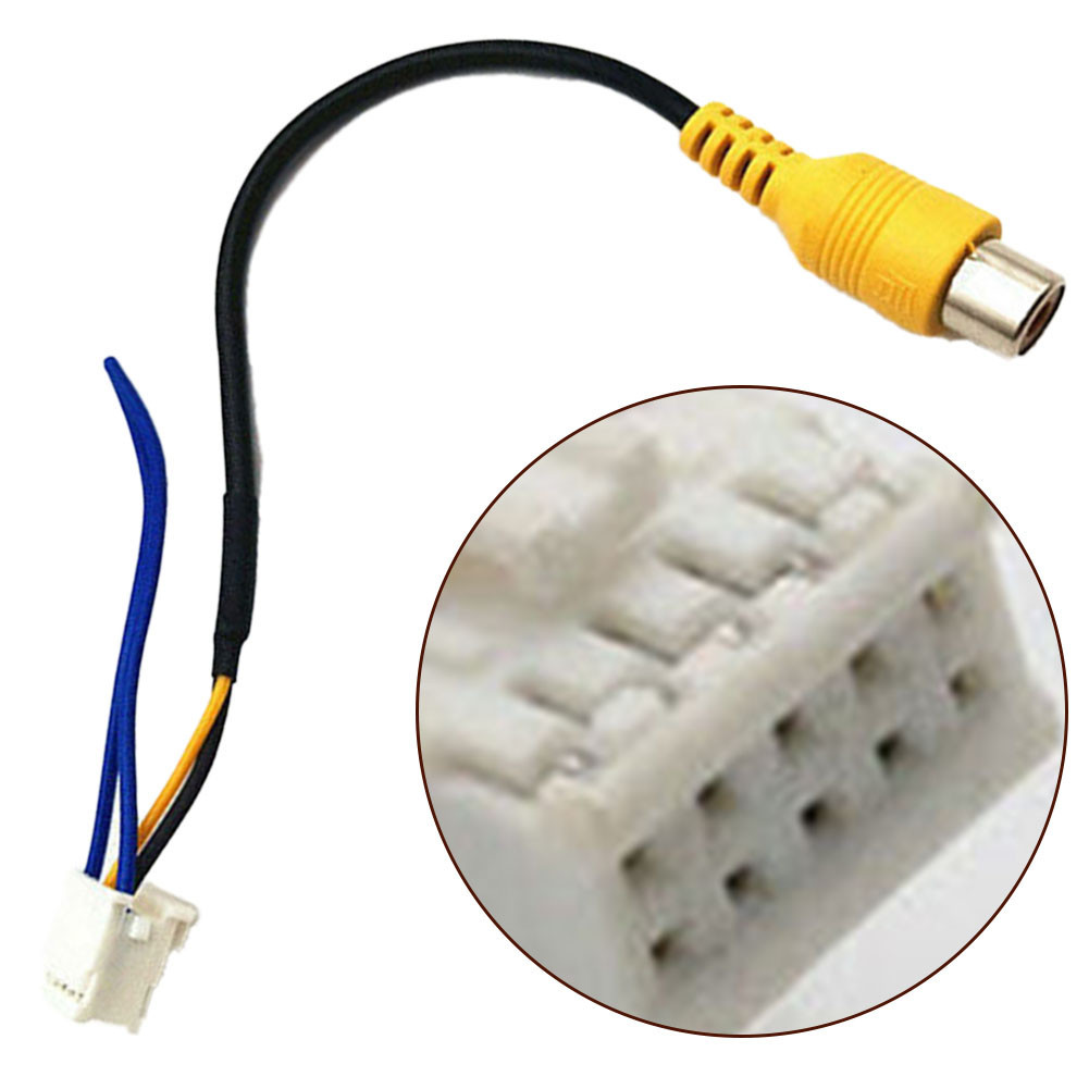 ☆10 Pin Rear View Backup Camera Cable Adaptor RCA Wiring Connector ...