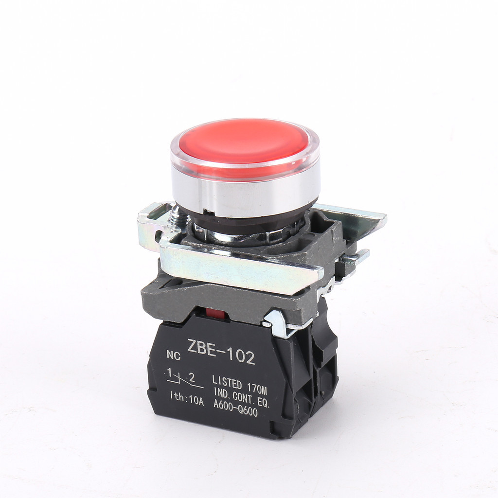 XB4 22mm waterproof illuminated push button switch 1NC red led round ...