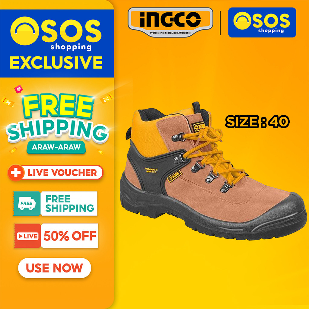 INGCO Original Safety Boots SSH02SB •OSOS• | Shopee Philippines
