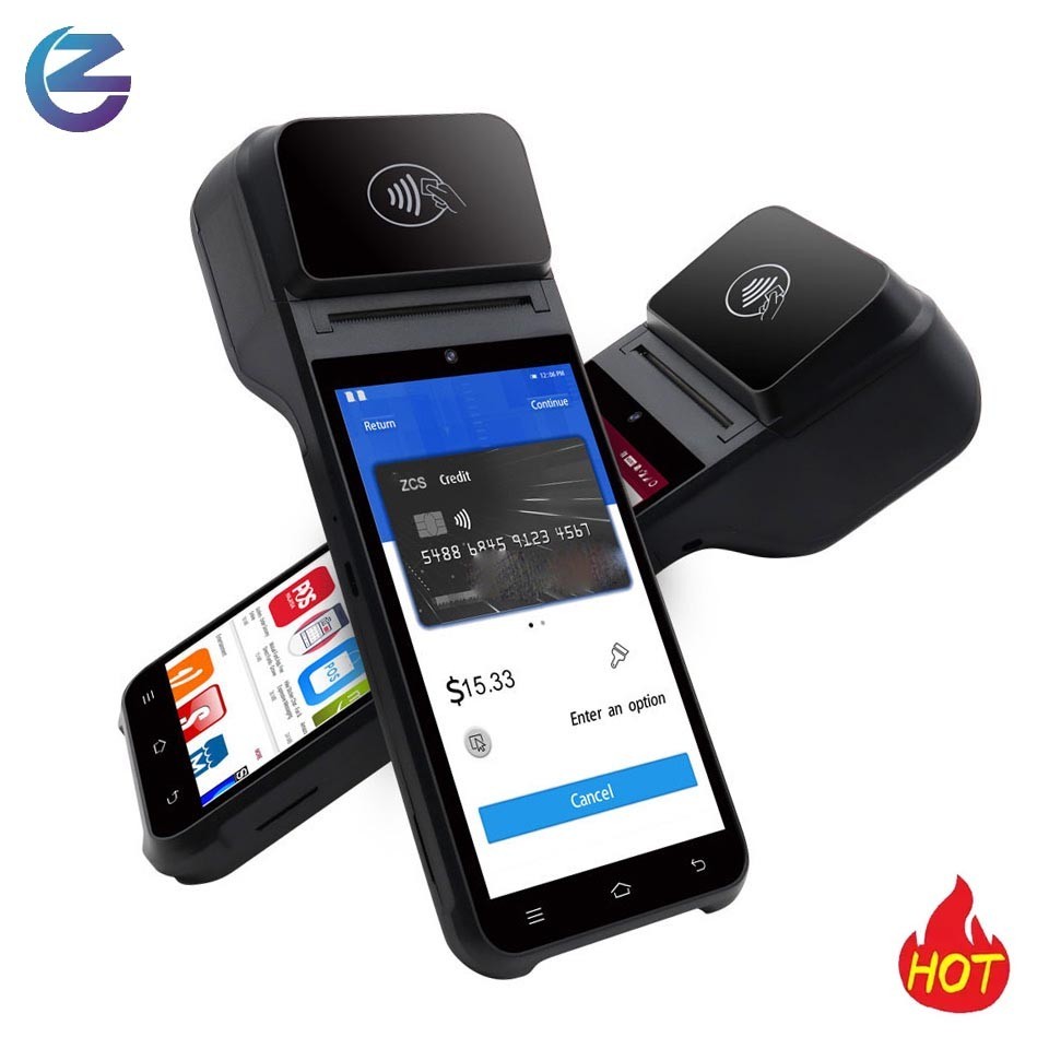 android handheld pos printer mini pos machine with mobile portable printer with docking station ...