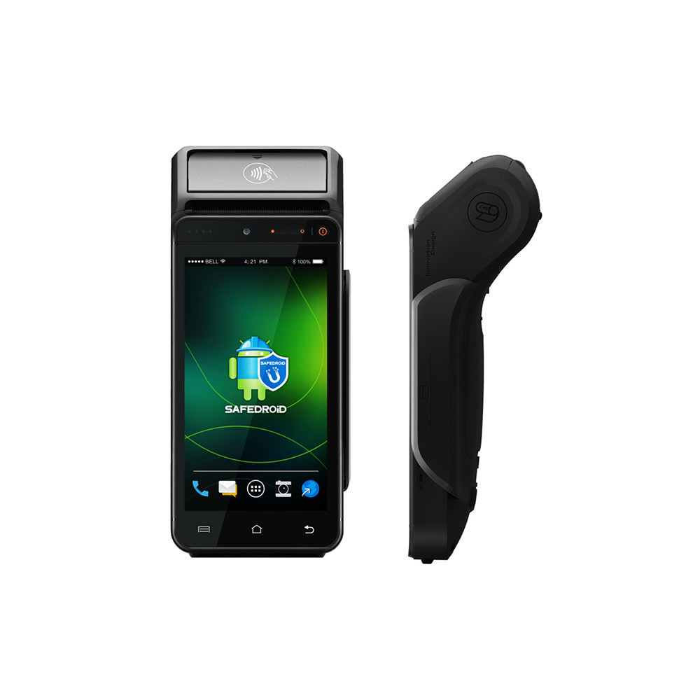 Android BT POS Mobile pos terminal cashier machine 5.5 Inch 4G with 58MM Printer handheld cash ...