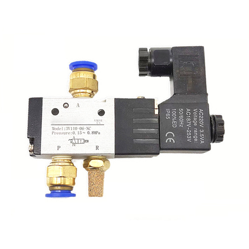3V110-06 12V 1/8" Solenoid Valve 3 Way Pneumatic Air Control Valve ...