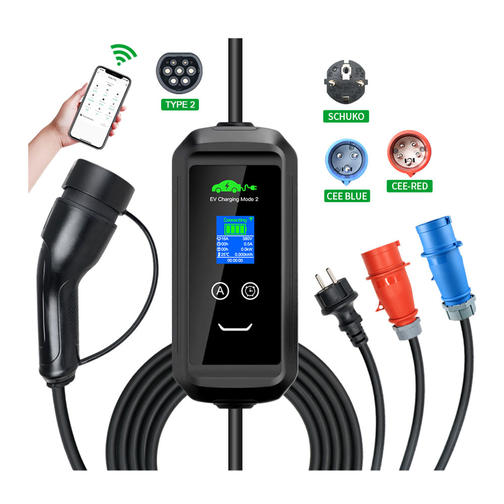 3.6KW 16A 1P APP Type 2 GBT Type 1 IEC 62196 SAE J1772 EVSE Electric Vehicle car portable ev ...