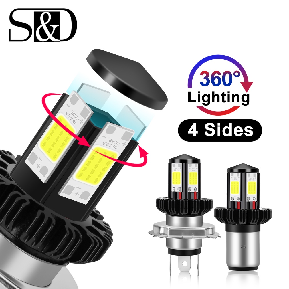 ♞Motorcycle Headlight Bulbs H6 BA20D H4 LED Hi Lo beam Moto LED ...