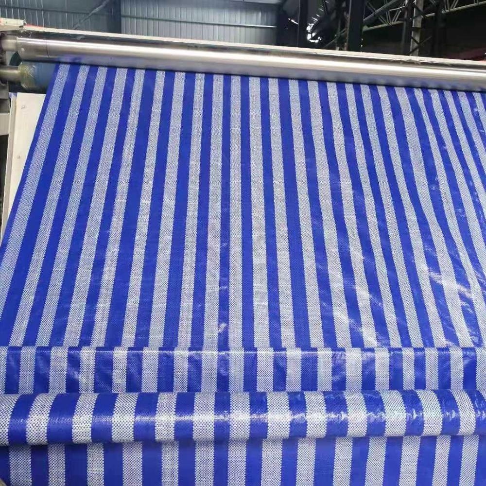 MILLION Blue white stripe tarpaulin roll, plastic fabric woven sheets ...