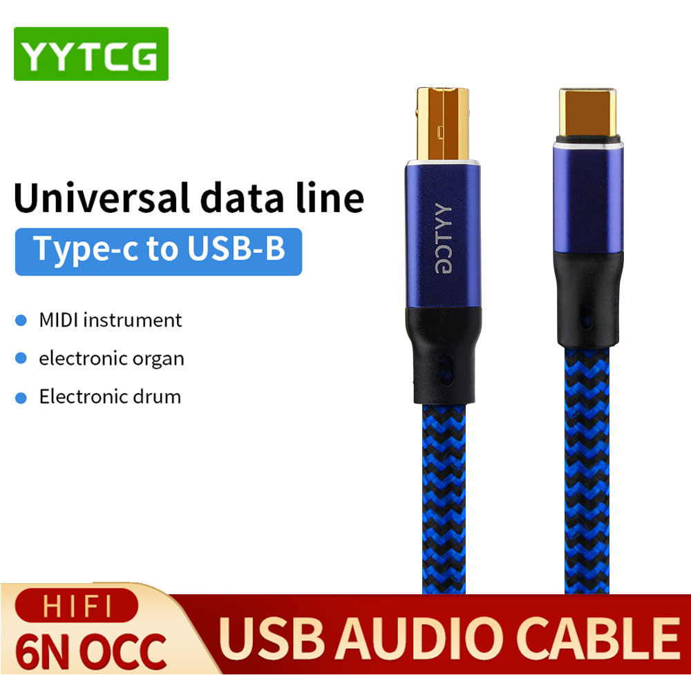 ⚡YYTCG Hifi USB Cable Type C to Type B 6N OCC Hifi Data Cable Universal ...