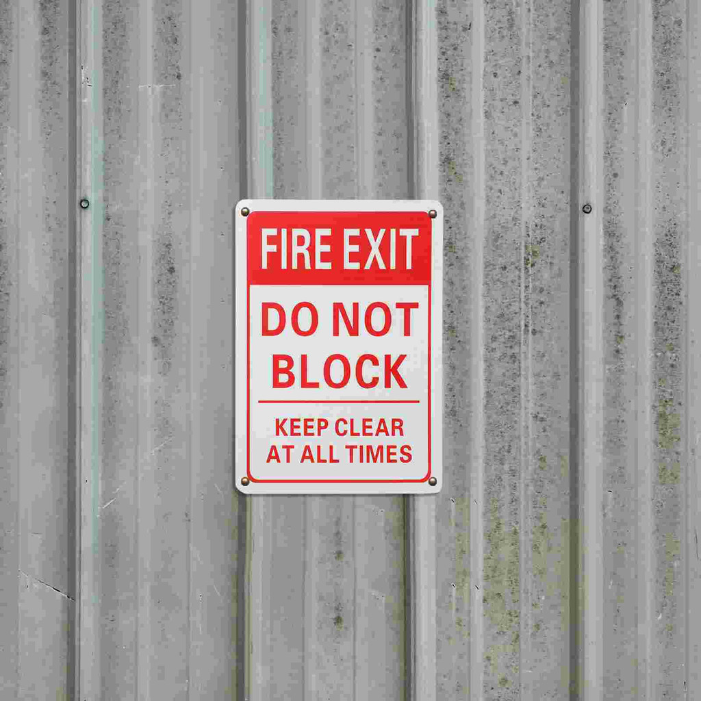 ☼Metal Do Not Block Sign Multi-use Fire Exit Sign Fire Exit Safety Sign ...