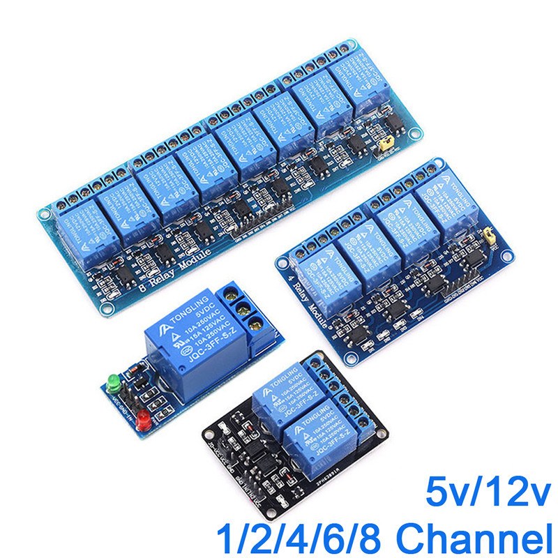 -5v 12v 1 2 4 6 8 channel relay module with optocoupler Relay Output In ...
