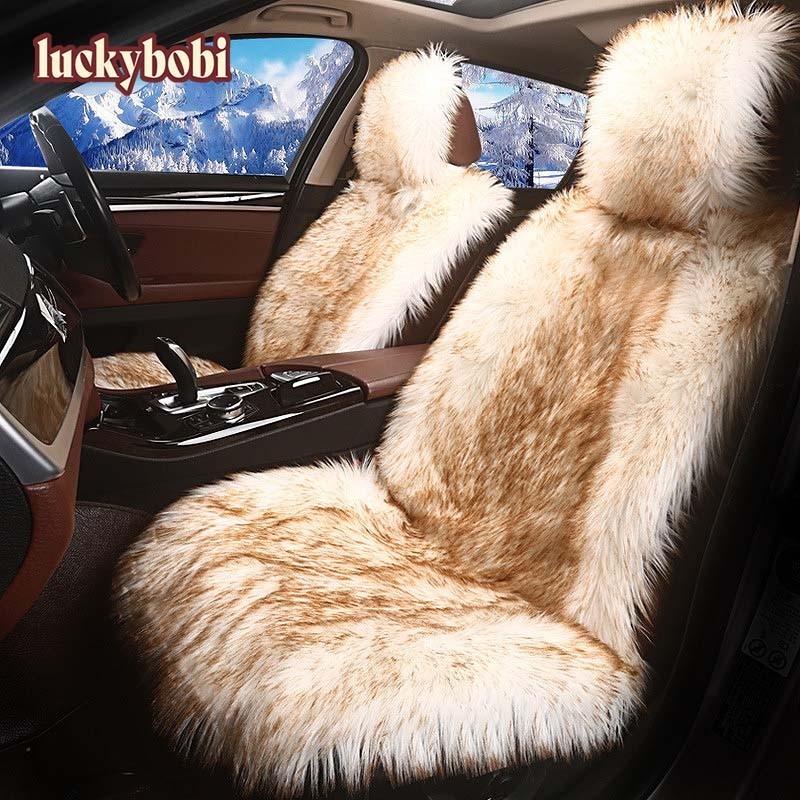 ☽Faux Fur Car Seat Cover Winter Universal Automotive Interior ...