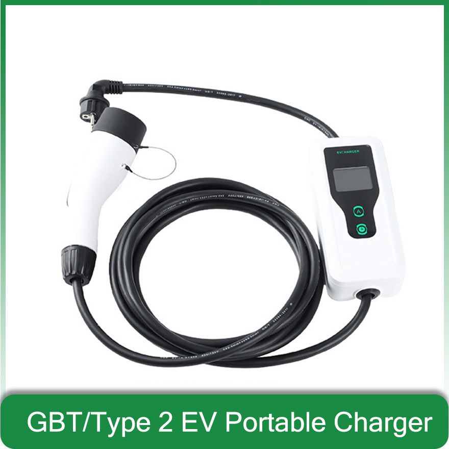 ⚕EVSE Type 2 GBT EV Portable Charger 1 Phase 16A 3.5KW Chinese Electric ...