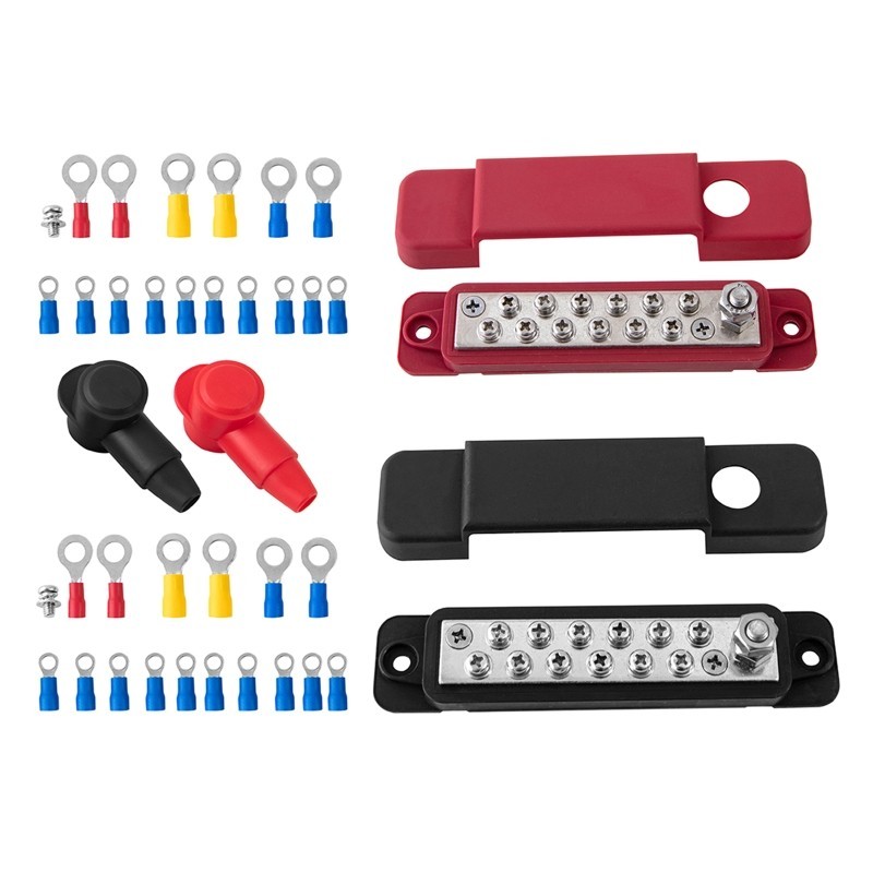 -12 Terminal Power Distribution Block Bus Bar with Covers and Lock ...