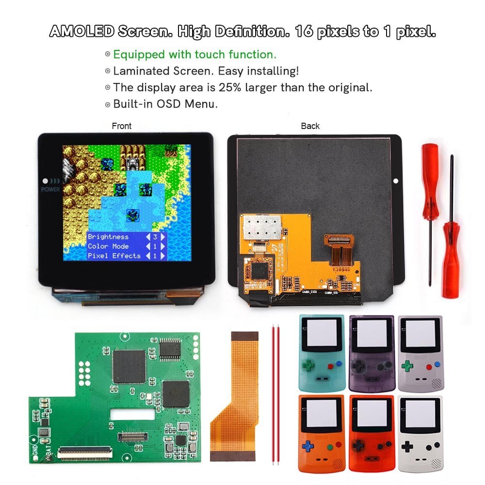 ♣2024 Laminated OLED GBC LCD display Touch screen OSD Menu RETRO PIXEL ...