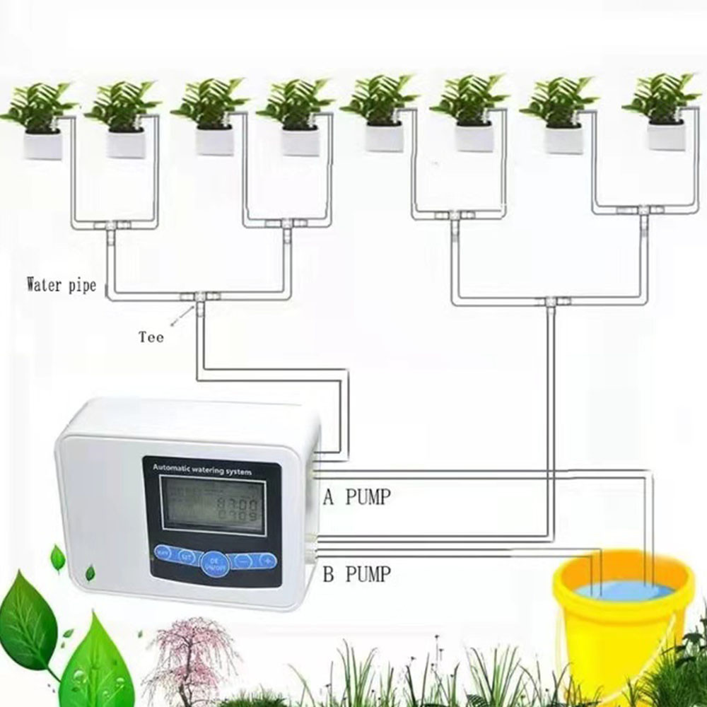 Dual Pump Smart Drip System Timer Garden Automatic Solar Energy ...