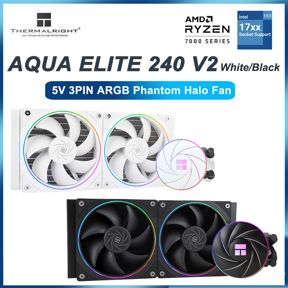 Thermalright AQUA ELITE 240 V2 Black/White CPU Liquid Cooler 5V 3PIN ...