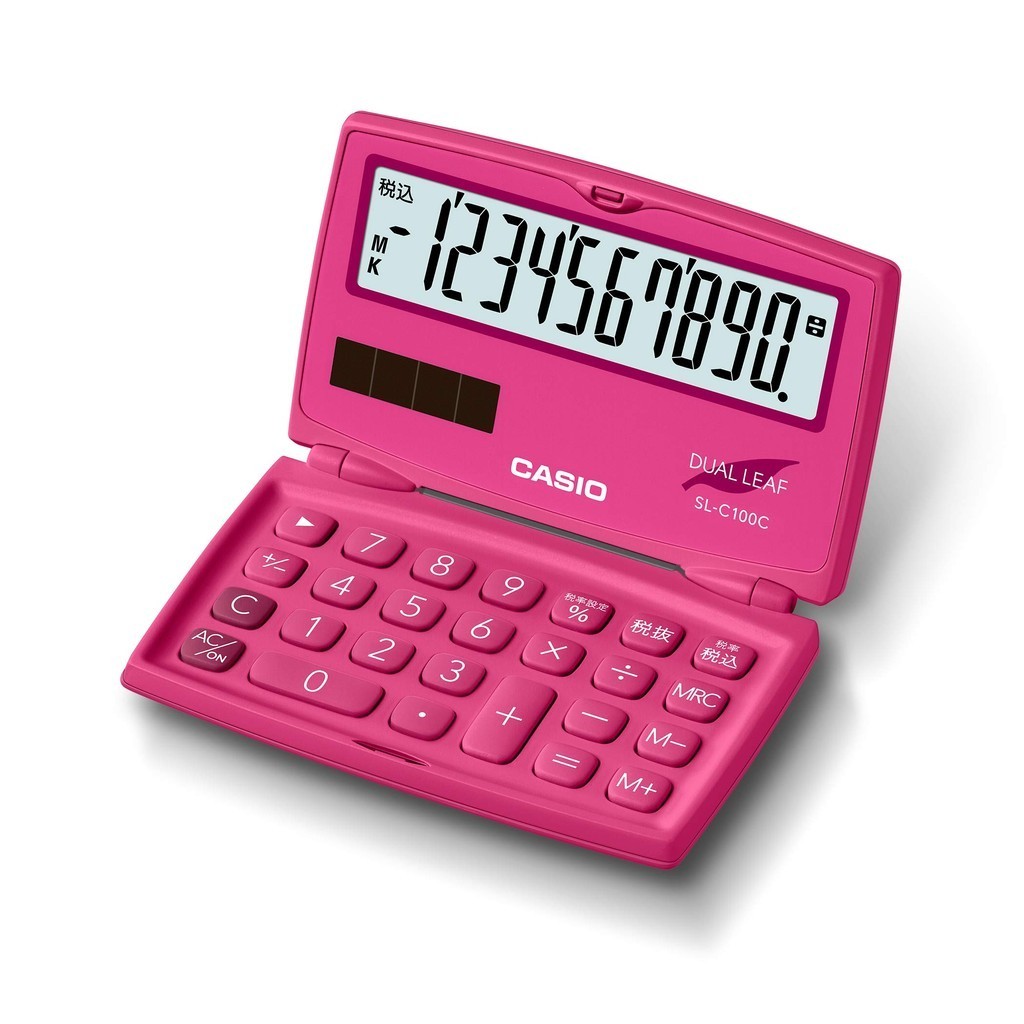 Casio Colorful Calculator Vivid Pink 10 Digit Folding Notebook Type SL ...