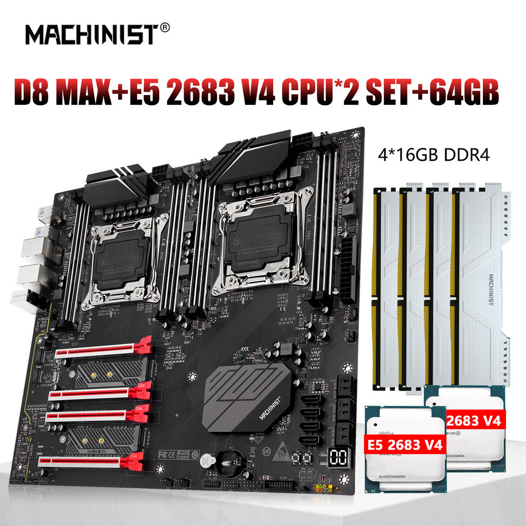 Machinist X99 Motherboard Set Lga 2011 3 Kit Xeon Cpu E5 2683 V4 Dual