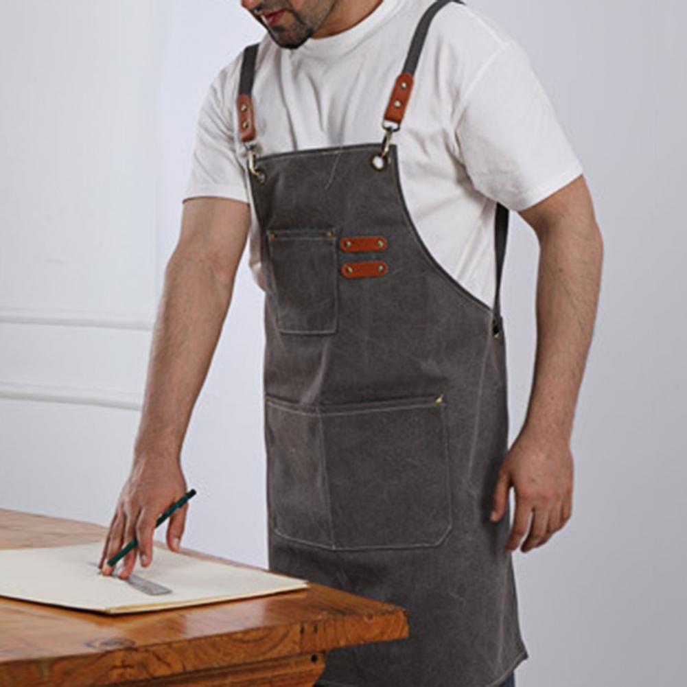 Cooking Apron Cotton Adjustable Kitchen Apron Sleeveless No Shedding ...