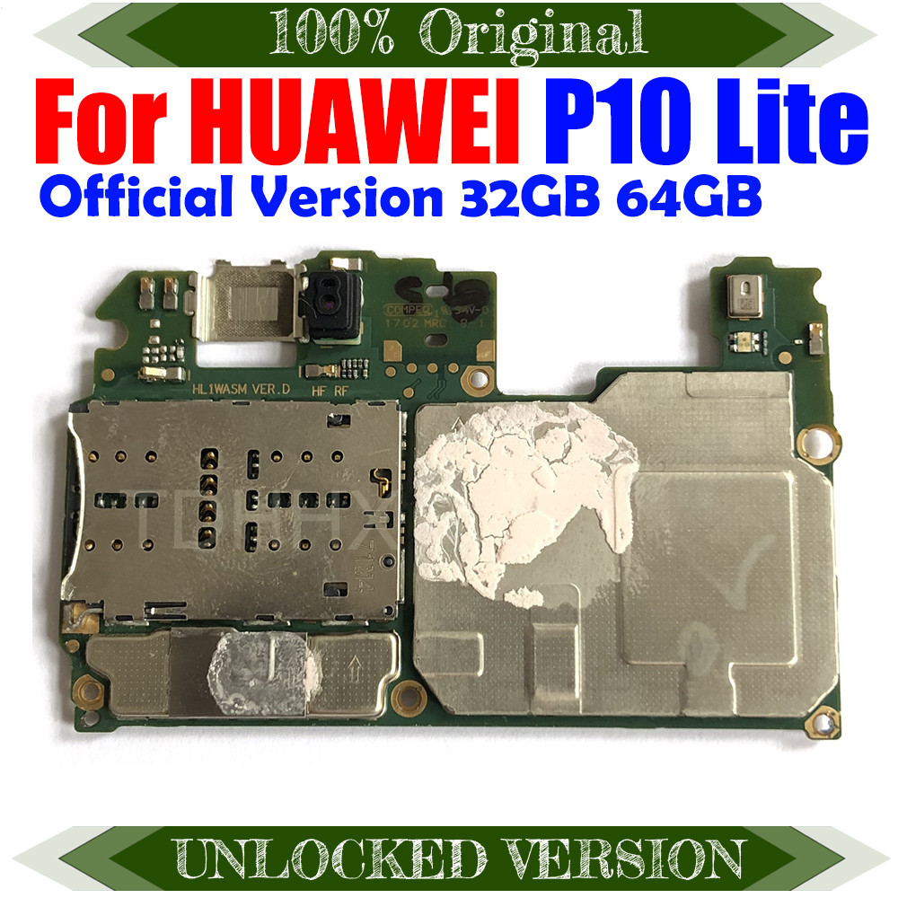 ┲For HUAWEI P10 lite 100% Clean Replaced Original Motherboard 32GB 64GB ...
