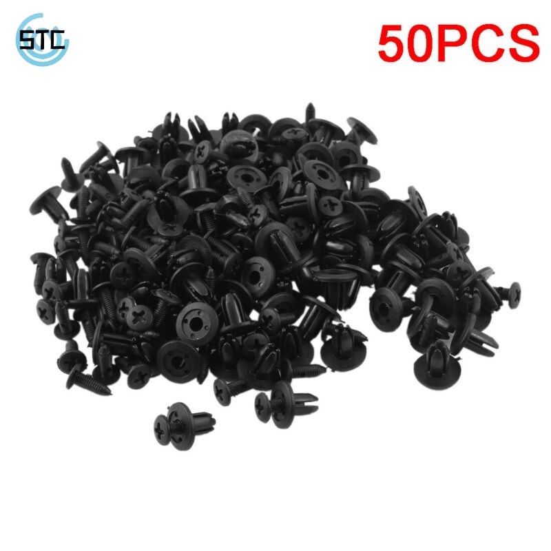 Push Pin Clips Rivets Trim Exterior 50 pcs 6mm Hole Dia Accessories ...