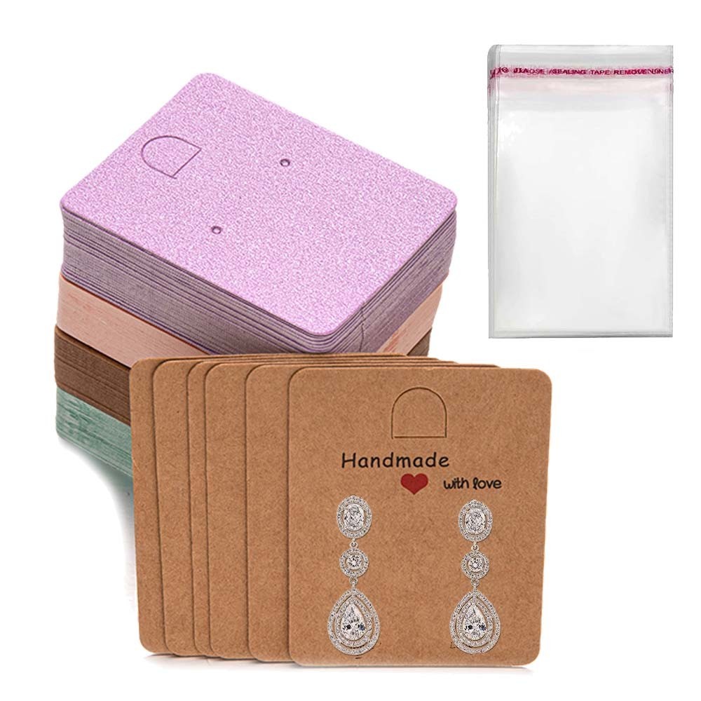 50pcs Earring Display Cards Cardboard For DIY Jewelry Holder Selling ...