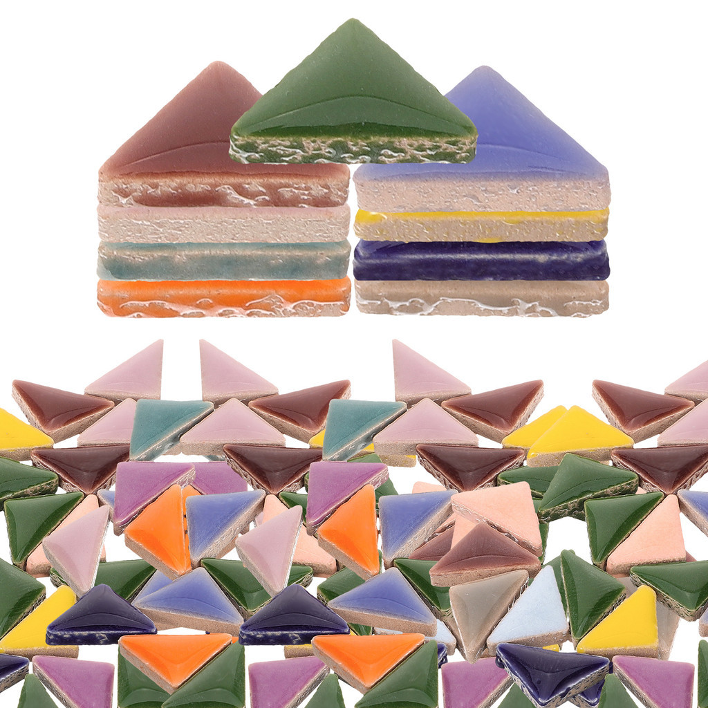 Triangular Ceramic Piece Mosaic Kits Crafts Slices Tiles Flat Supplies ...