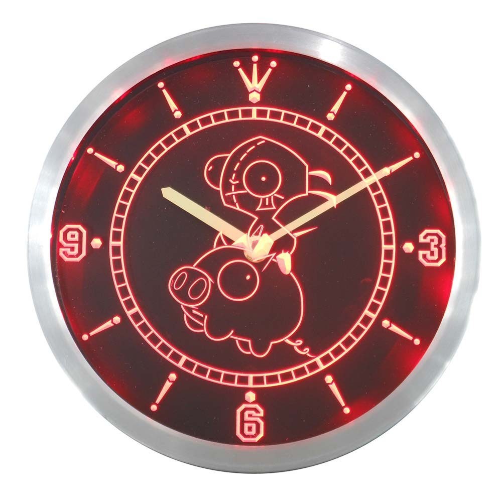 nc0238 Invader Zim Piggy Neon Light Signs LED Wall Clock ♥xcP67 ...