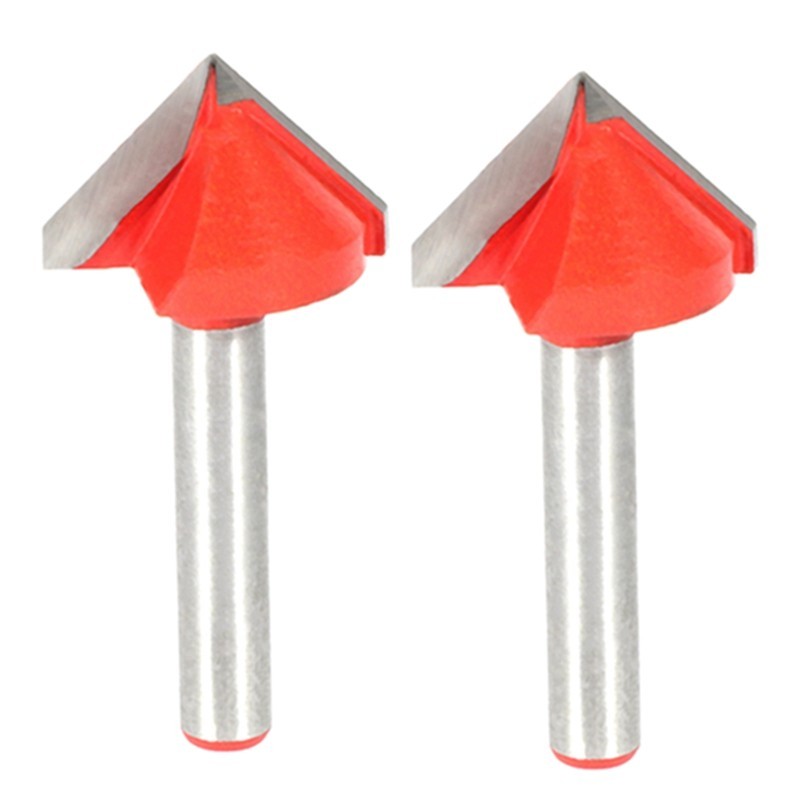 ⊹2X CNC Engraving V Groove Bit 3D Bits Router Carving Cutter Tool 90 ...
