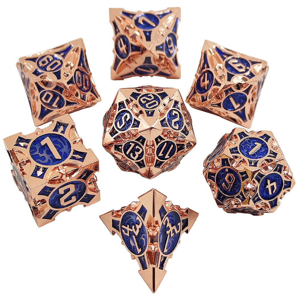Metal DND Dice Set Dragons Board Games RPG D&D COC Cthulhu Polyhedron ...