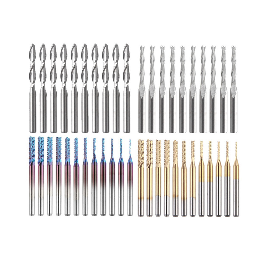 ♛Milling Cutter Set Acrylic Cutting Cutter Spiral Milling Cutter Kit C ...