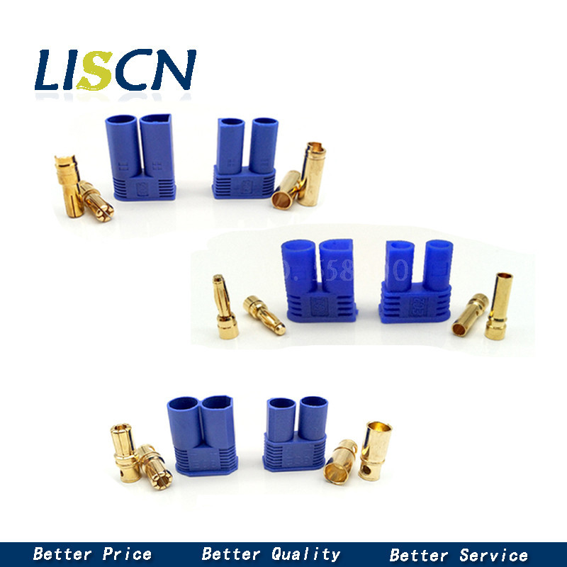 ♣1set EC2 EC3 EC5 EC8 Male Female Type Battery Connector Golden Battery ...