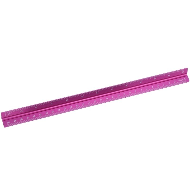 ♦Triangular Scale Ruler 30cm Metal Drafting Scale Architect Engineer ۞ ...