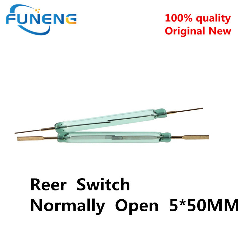 10pcs N/O Reed switch Magnetic Switch 5*50mm Normally Open Magnetic ...