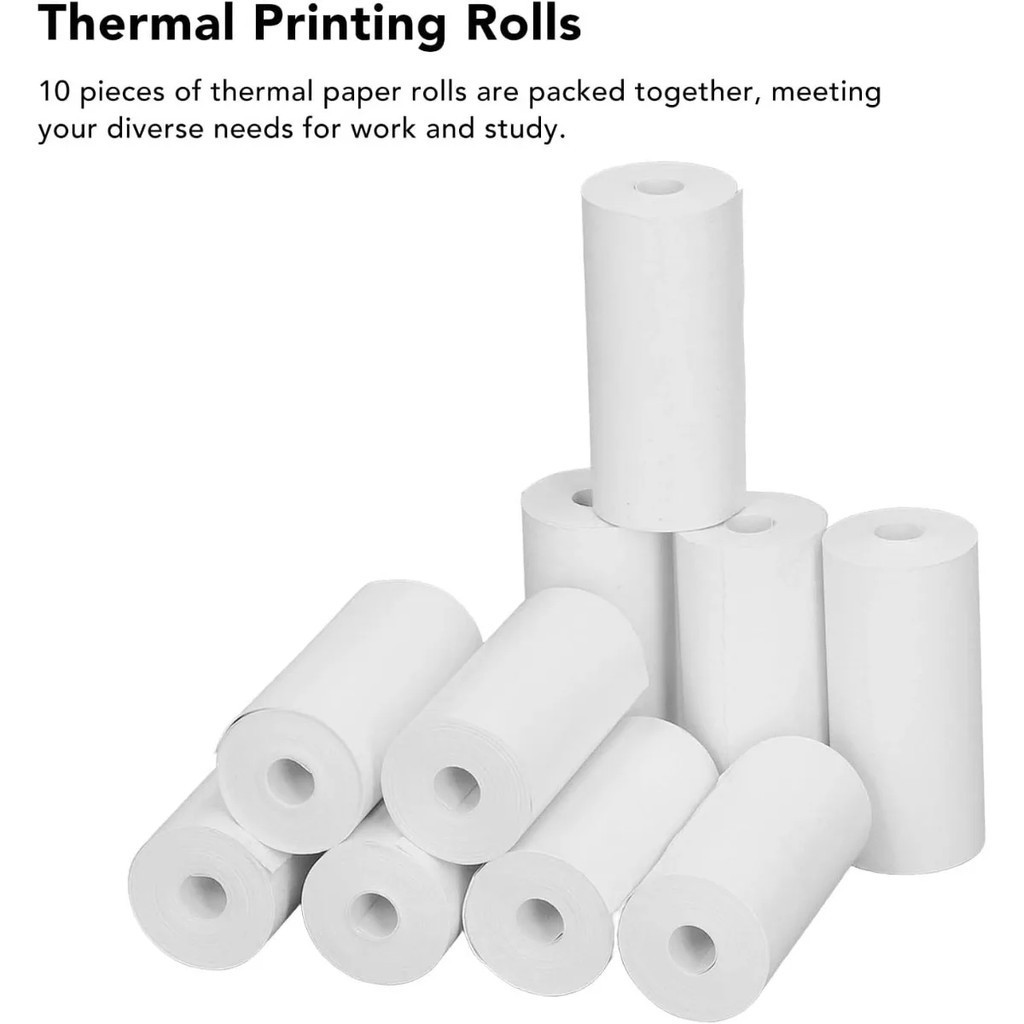 10 Rolls Printable Paper Rolls Mini Printer Paper Thermal Label 57 X ...