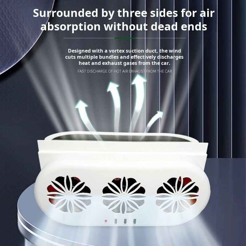 ☹Solar Universal Car Exhaust Fan Wide Angle 180° Ventilation Fan Summer ...