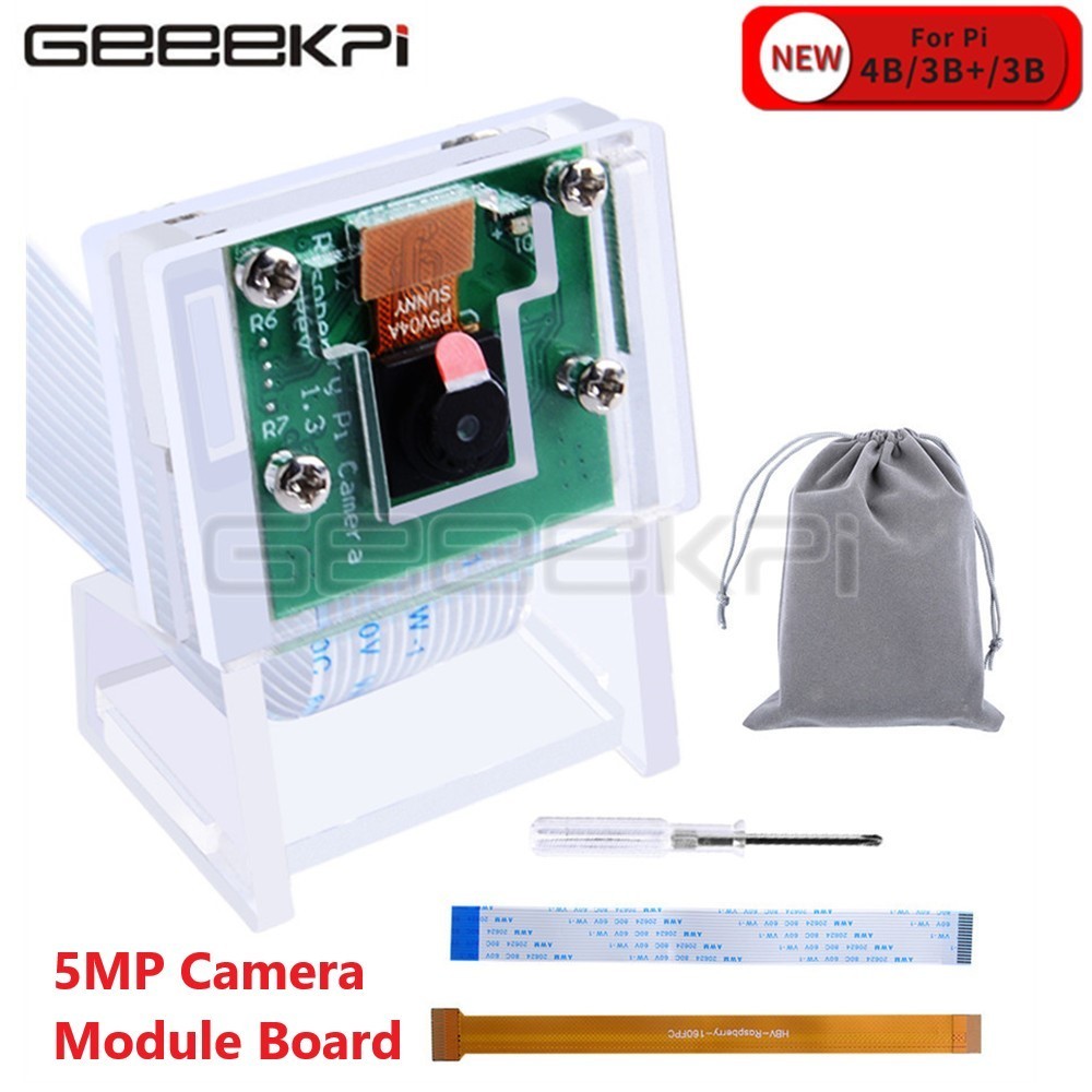 GeeekPi Raspberry Pi 5MP Camera Module Board with Acrylic Holder ...