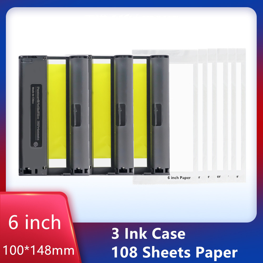 ⓥColor Ink Case and Photo Paper 100 x 148mm Compatible for Canon Selphy ...