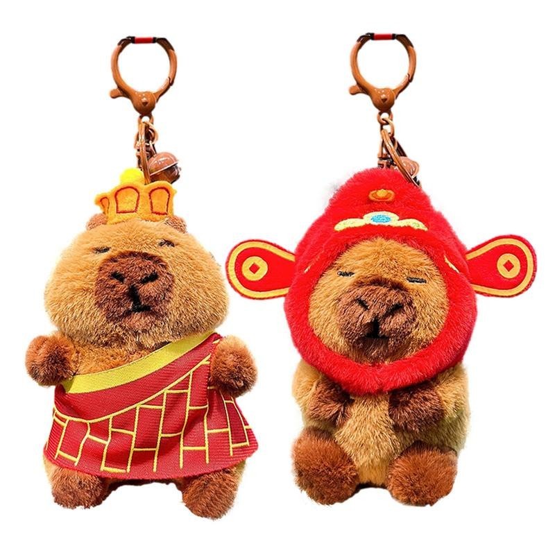 】Capybara Key Chain Soft Stuffed Doll Keychain Fluffy Animals Keyring ...