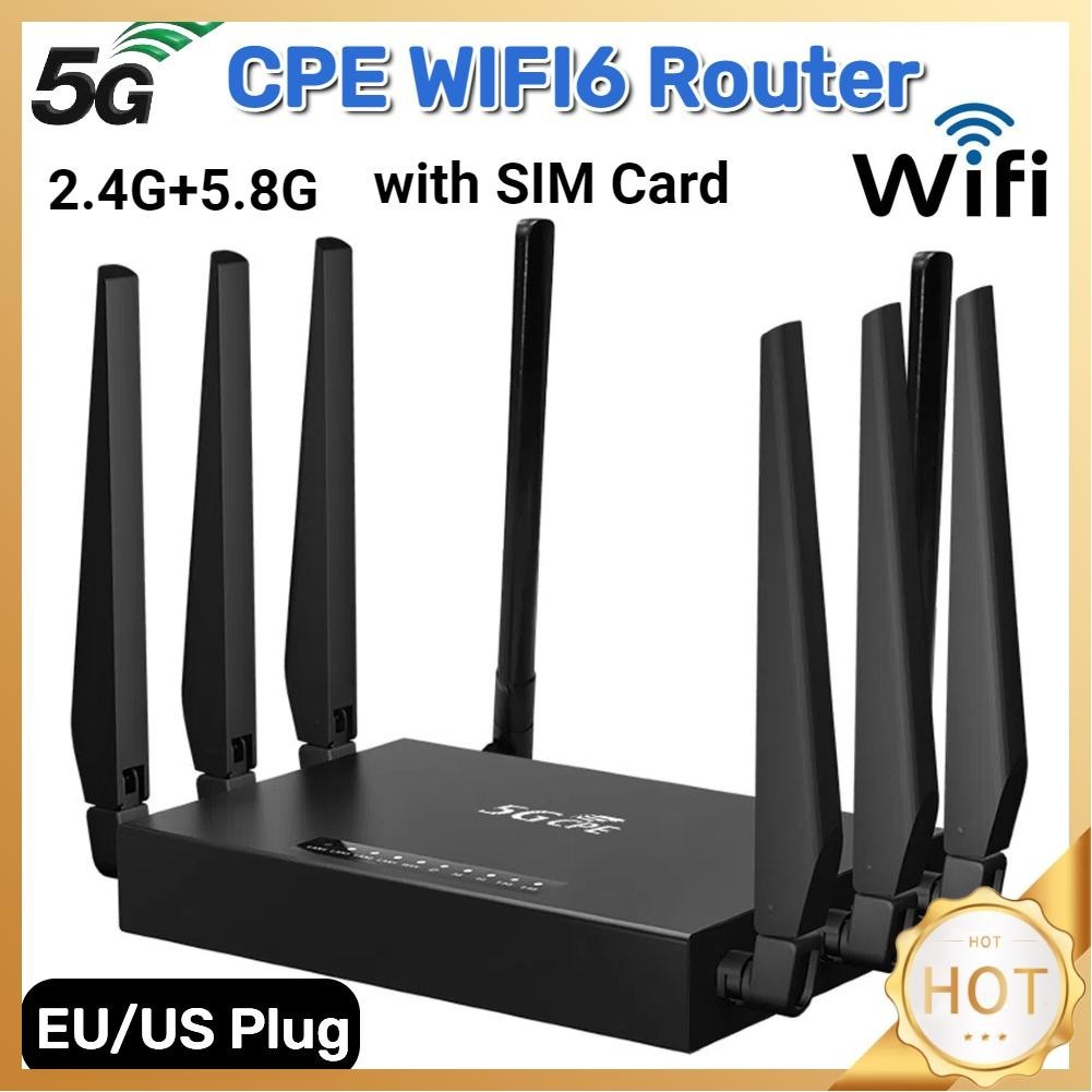 ☀5G CPE WIFI6 Router 4*LAN 1*WAN Ports Modem Router with SIM Card Solt ...