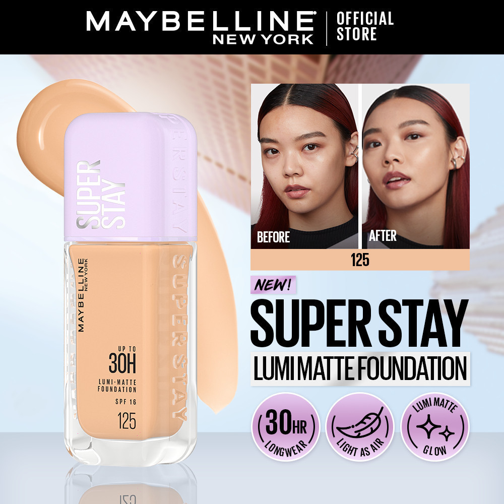 Maybelline SuperStay Lumi Matte Foundation 30ML (Longwear, Lightweight, Soft Matte, SPF ...