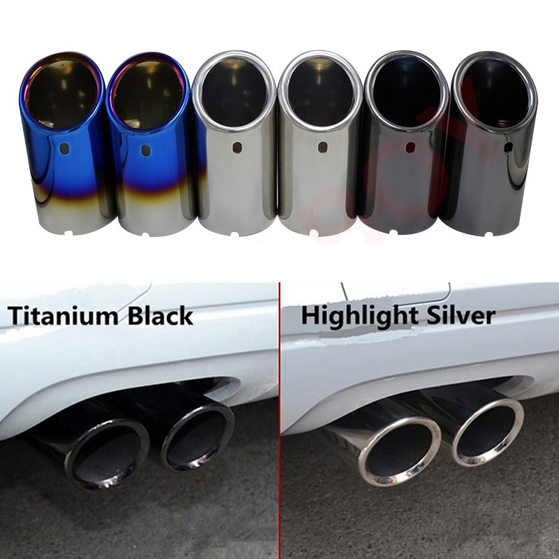 ★2Pcs/Set For Audi A1 A3 A4 A4L A5 Q5 B8 Upgrade Car Exhaust Tip ...