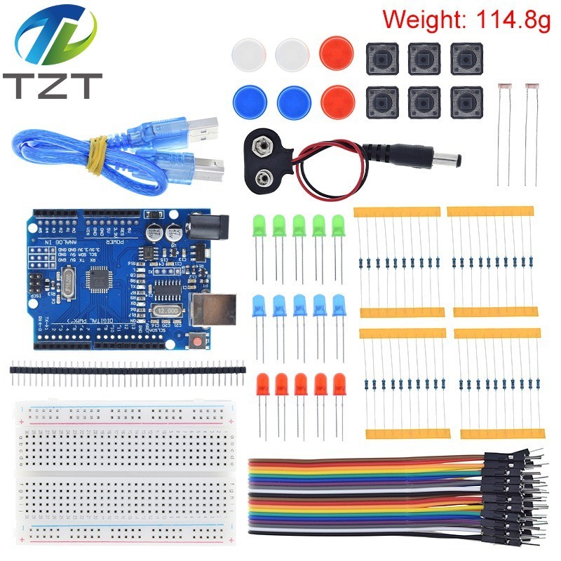 ⓞStarter Kit For UNO R3 Mini Breadboard LED Jumper Wire Button For ...