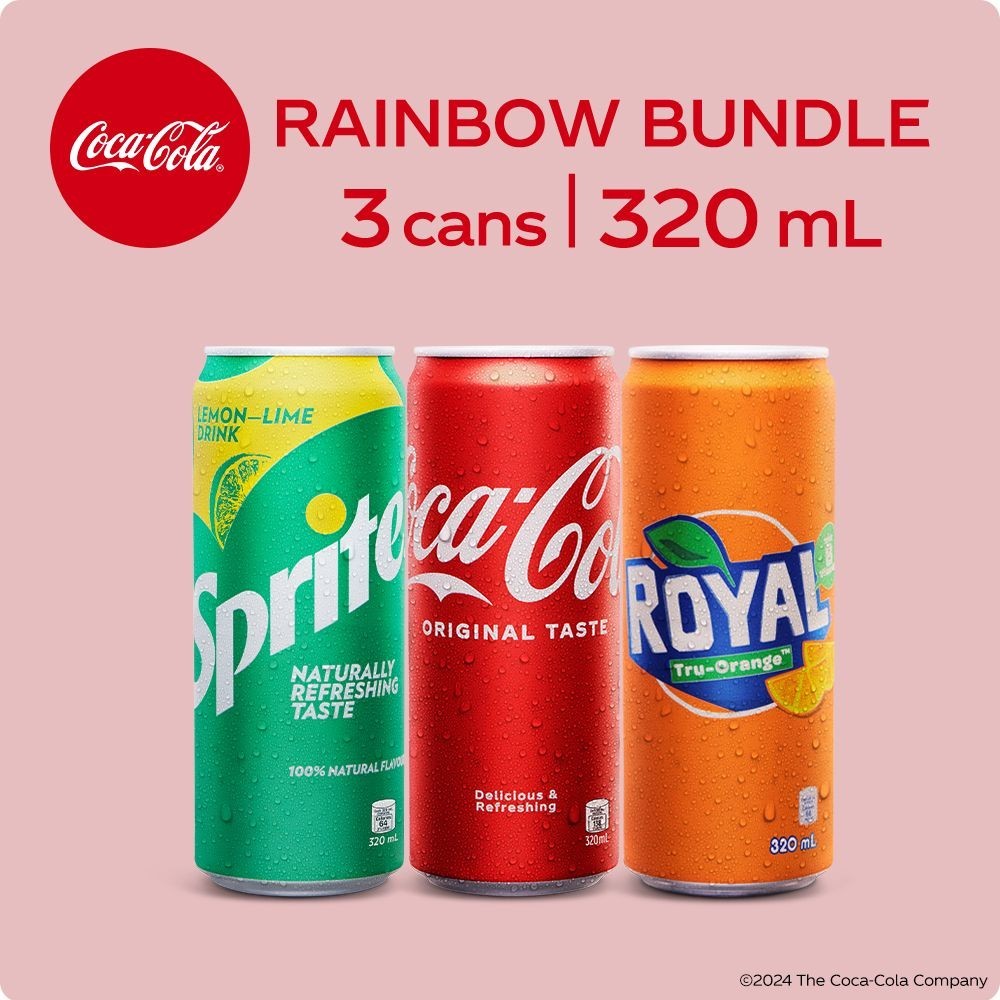 Coca-Cola, Sprite Regular, Royal Tru Orange 320mL Rainbow Bundle - Pack ...