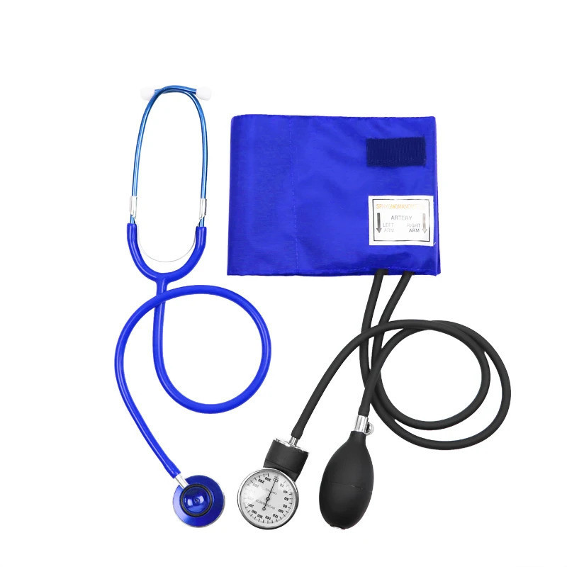 Medical Blue Blood Pressure Monitor BP Cuff Manometer Upper Arm Aneroid ...