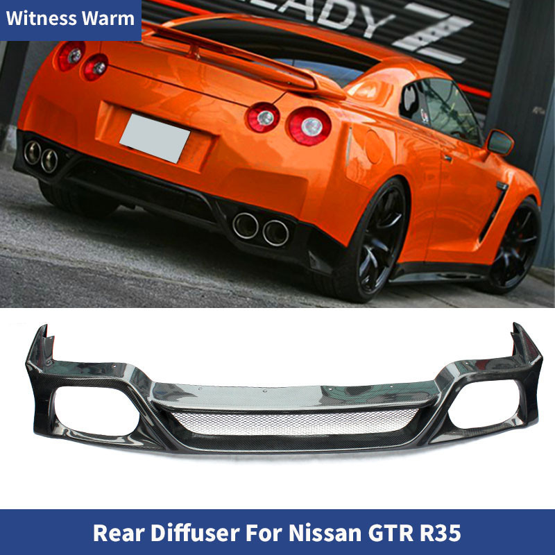 ♦for Nissan Gtr R35 Gt-r Rear Bumper Exhaust Diffuser Lip Spoiler Frp ...