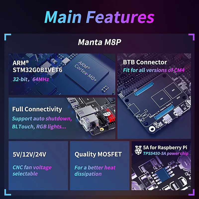 BIGTREETECH MANTA M8P 3D Motherboard Support Klipper Marlin VS ...