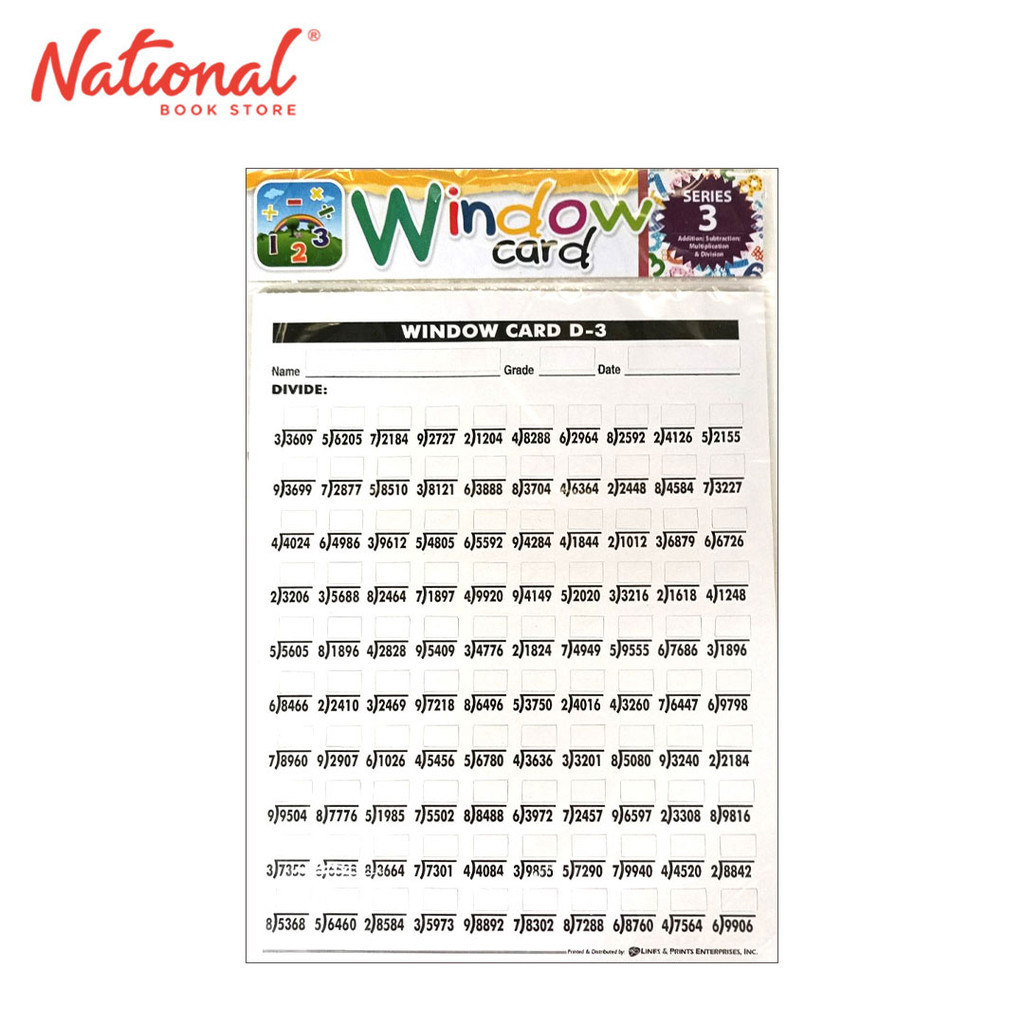 Window Card Series 3 (Division) - Charts & Posters | Shopee Philippines