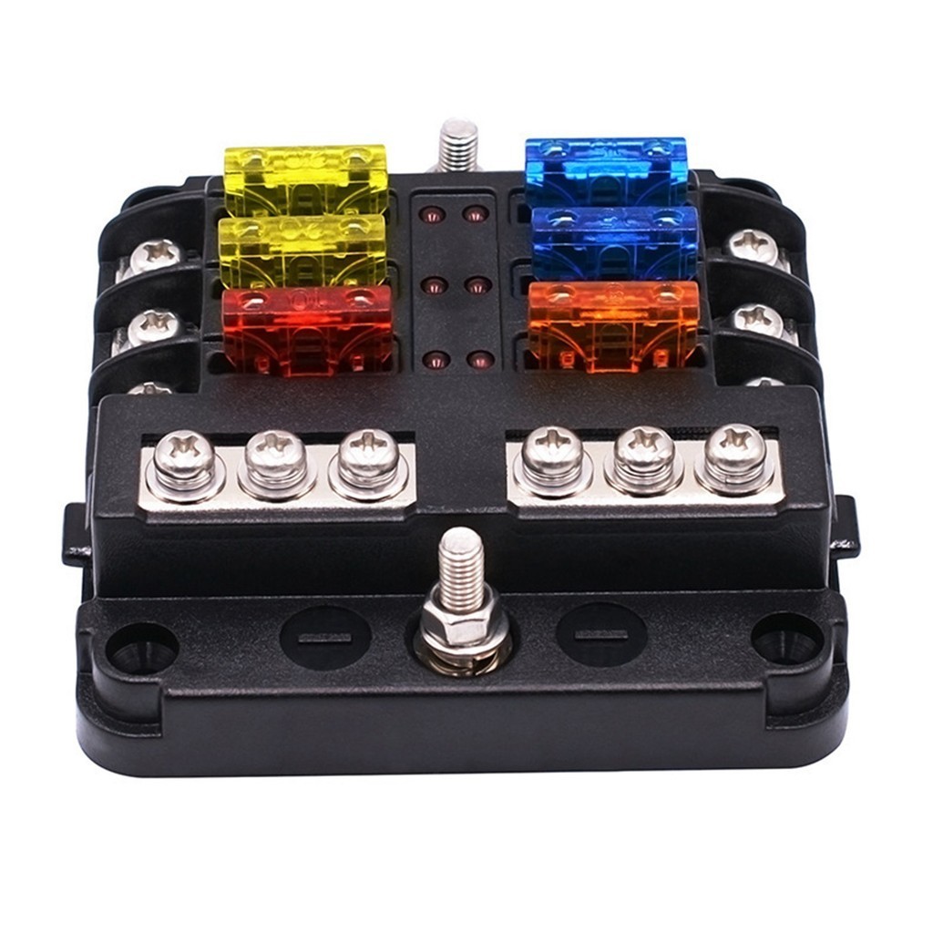♡6-Way Waterproof Fuse Block,with LED Indicator 12 Circuits with ...