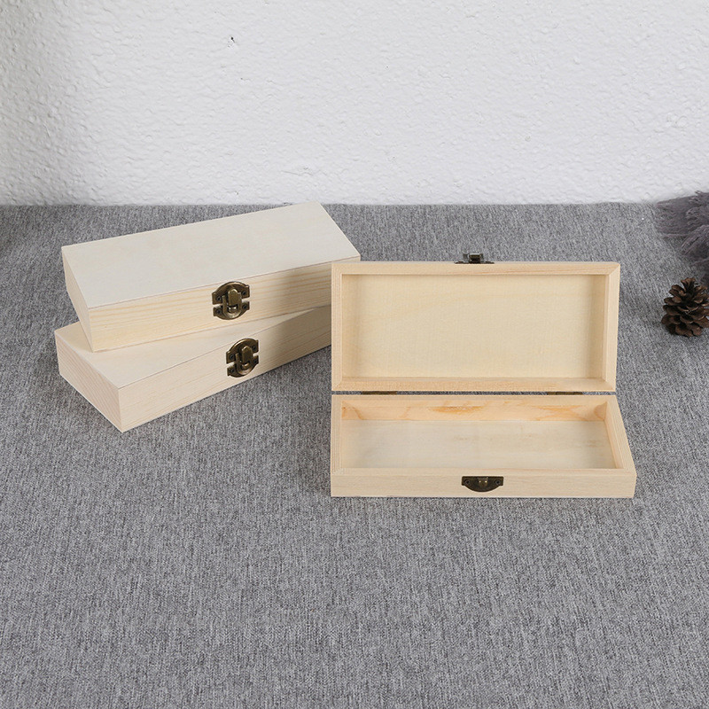 ☾Rectangular Wooden Storage Box Retro Jewelry Box Desktop Organizer ...