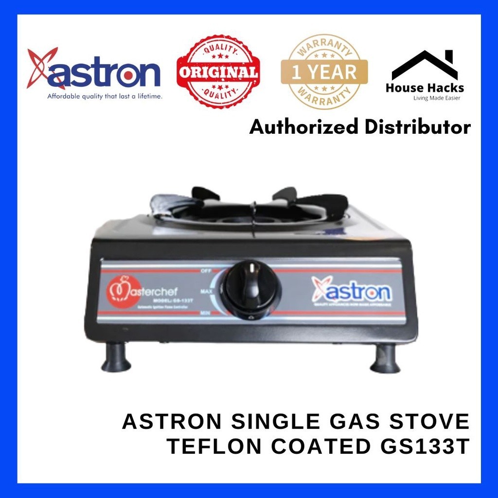 Astron Single Gas Stove Teflon Coated GS133T (House Hacks) | Shopee ...