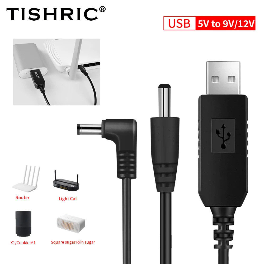 TISHRIC USB DC 5V To 12V 9V Power Cable Converter Boost Line Step Up Module Usb Adapter Cable 2 ...